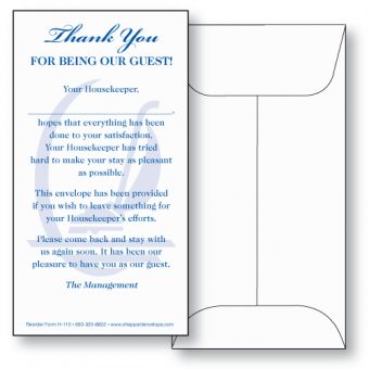 Hotel and Motel Envelopes - Sheppard Envelope