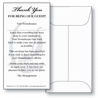 Hotel and Motel Envelopes - Sheppard Envelope