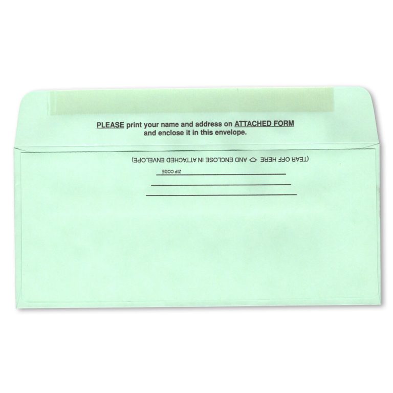 Bangtail Bank-by-Mail Envelope in Green Wove Stock - Sheppard Envelope