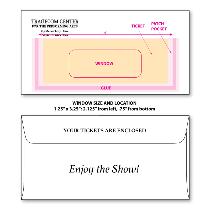 TICKET ENVELOPE Style D (3-3/4" x 8-1/2") Travel & Ticket Folder ...